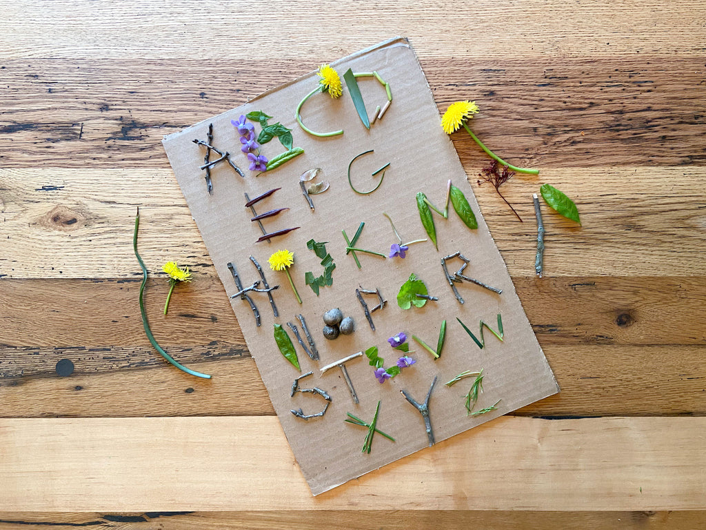 Alphabet Practice in the Great Outdoors (aka the Backyard) – Bicycle Pie