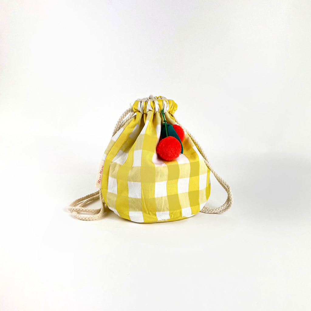 Cherry Gingham Drawstring Bag (final sale) – Bicycle Pie